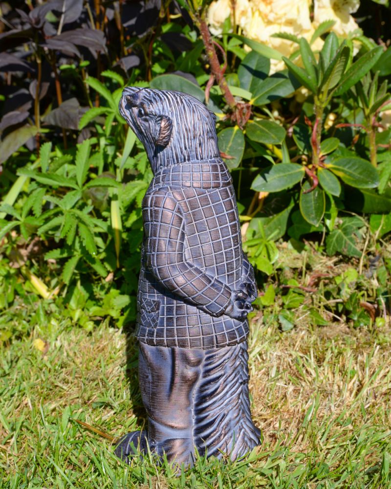 Bronze & Verdigris Composite Garden Sculpture 'Mr Badger' Bronze & Verdigris Composite Garden Sculpture 'Mr Badger'
